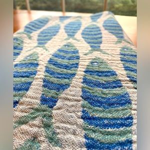 Anthropologie | Bath | Jacquard Loom Weave Fish Textile Muslin Soft ...